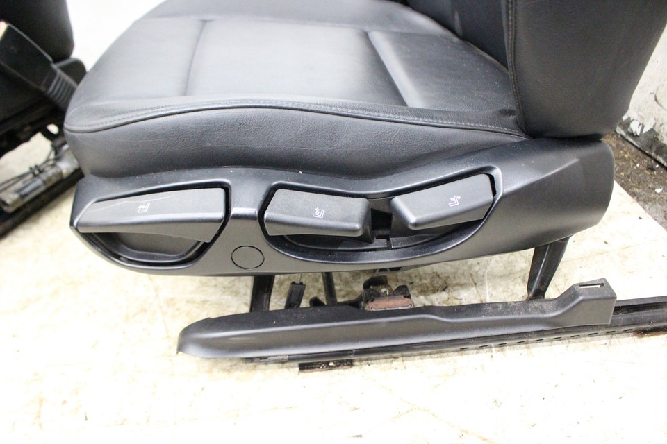 BMW E46 325 330 323 Sedan Front Left and Right Leather Black Seats Set ...