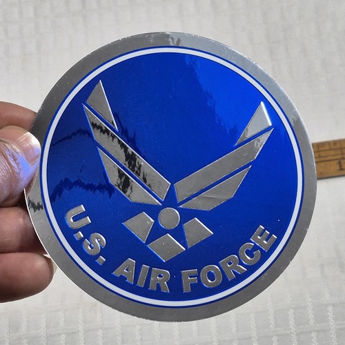 United States Air Force Metallic 4" Round Sticker Decal Vinyl USAF ...