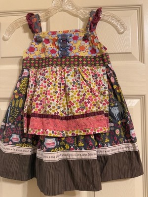 Matilda Jane Firefly Knot Dress EUC Character Counts Apron VHTF Size 4 ...