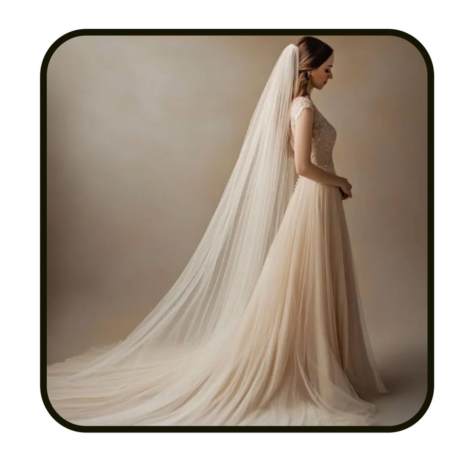 Wedding 2T Veil Long Cathedral Veil Soft Tulle Bridal Veils with Comb ...