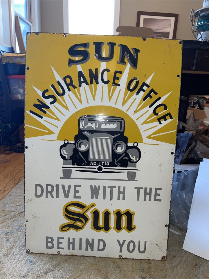 Old Sun Auto Insurance Sign | eBay