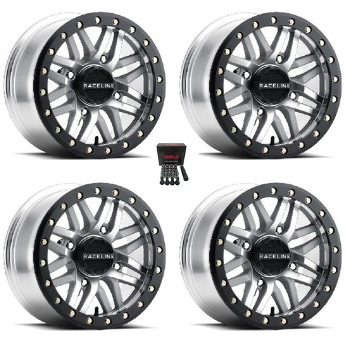 Raceline Ryno Beadlock 15x10 Wide Wheels Machined Can-Am Maverick X3 (4 ...