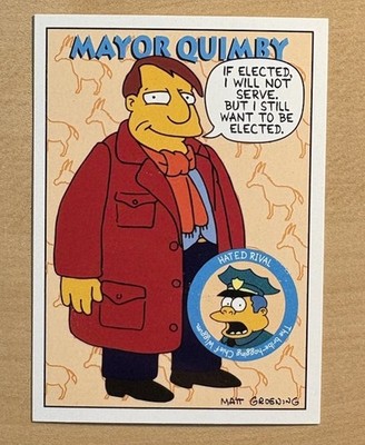 Mayor Quimby 1994 Skybox Simpsons Character Card #S25, NM-MT | eBay