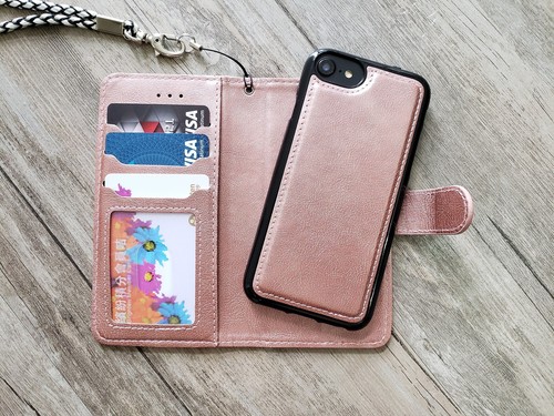 Compass phone leather wallet removable case for iPhone / Galaxy MN0041 ...