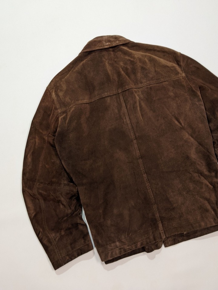 HUGO BOSS Vintage 80s-90s Authentic Men's Brown Leather Jacket Loose ...