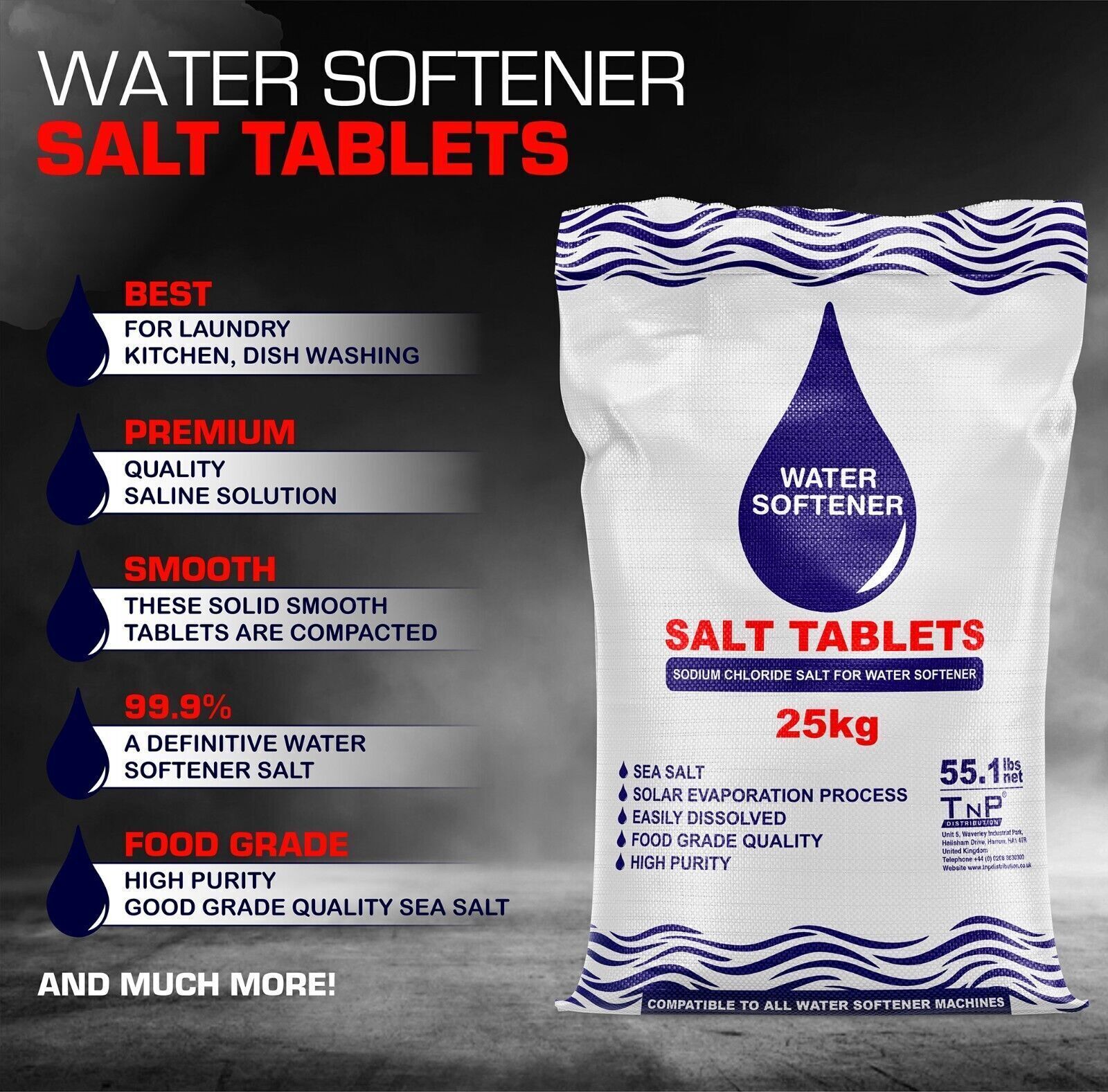 Water Softener Salt Tablets 25KG Bag COLLECTION Water Purifier FCC Food ...