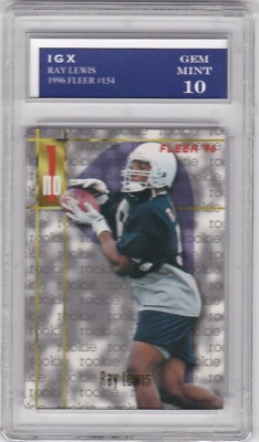 RAY LEWIS ROOKIE CARD 1996 Fleer GEM MINT (10) RC Football BALTIMORE ...