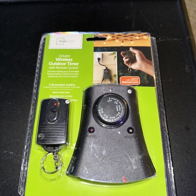 Mainstays 3-Outlet Wireless Outdoor Timer | Remote Control | Weatherproof | Black | 3-Pin XLR ...