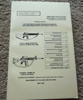 M16A2 Rifle and Carbine, Maintenance and Repair Owners Book 225 Pages ...