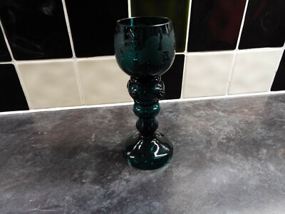 Fritz Heckert ? Roemer ,Hock Glass , Green with Vine Leaves Design ...