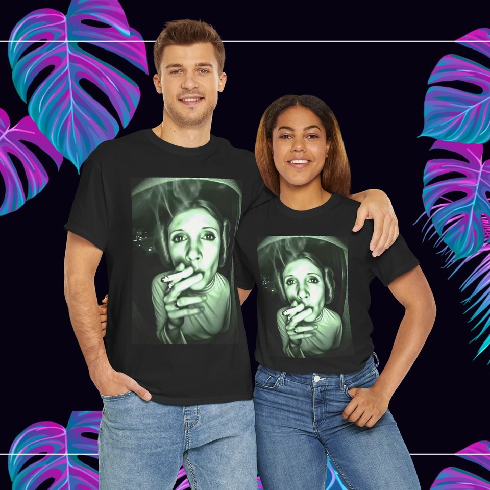 Princess Leia Star wars Smoking Doorbell Funny Shirt Cotton Unisex | eBay