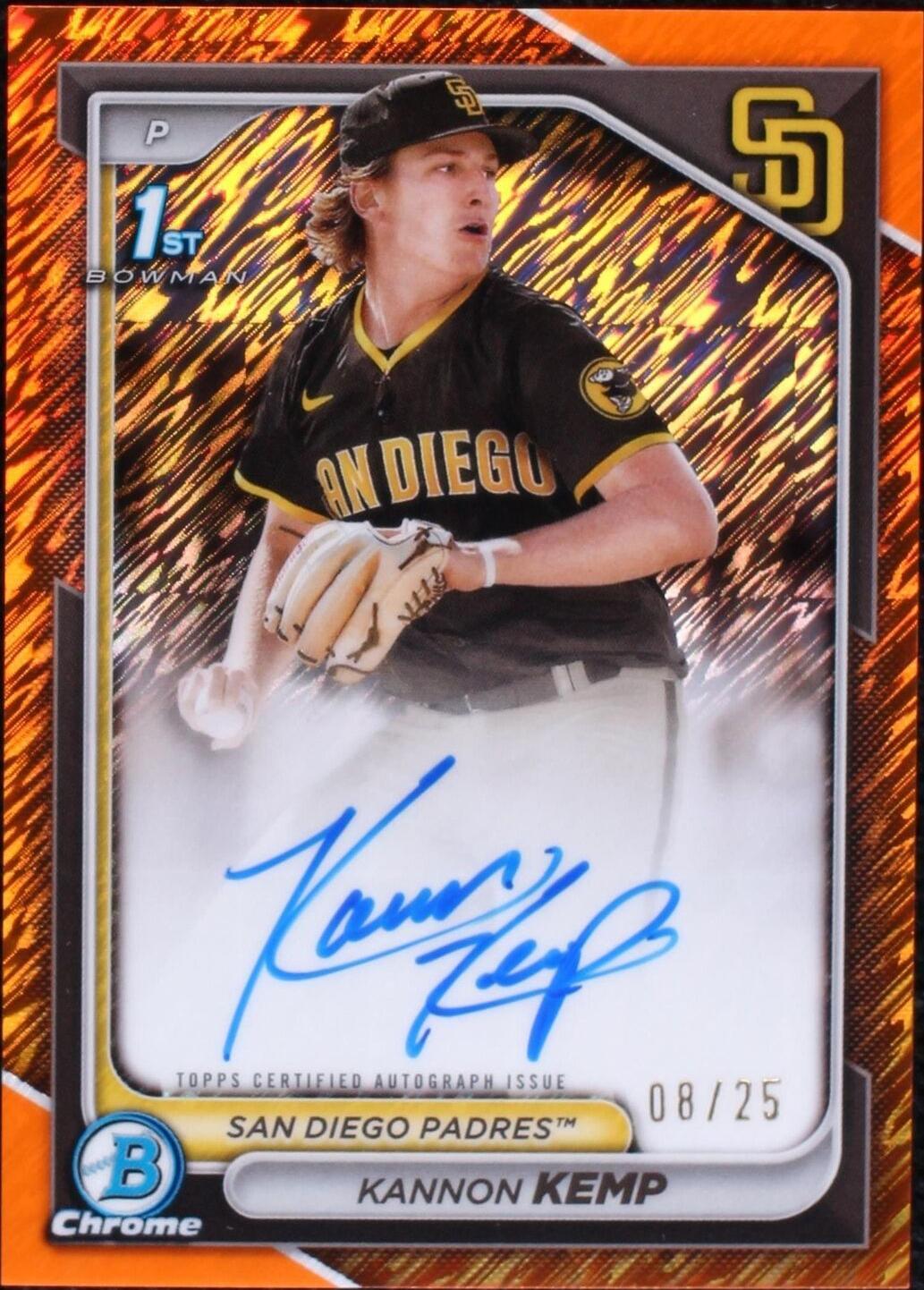 2024 Bowman Chrome - Prospect Autographs Kannon Kemp #CPA-KK Orange ...