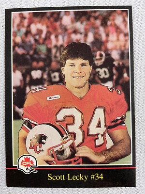 CFL 1988 JOGO British Columbia Lions Football Card#34-Scott Lecky ...