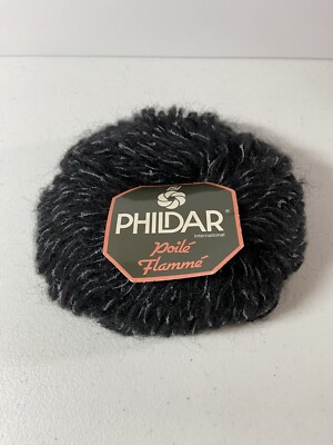 Phildar International Yarn 151 Poile Flamme 50 g 1.75 oz 78 yards Black ...