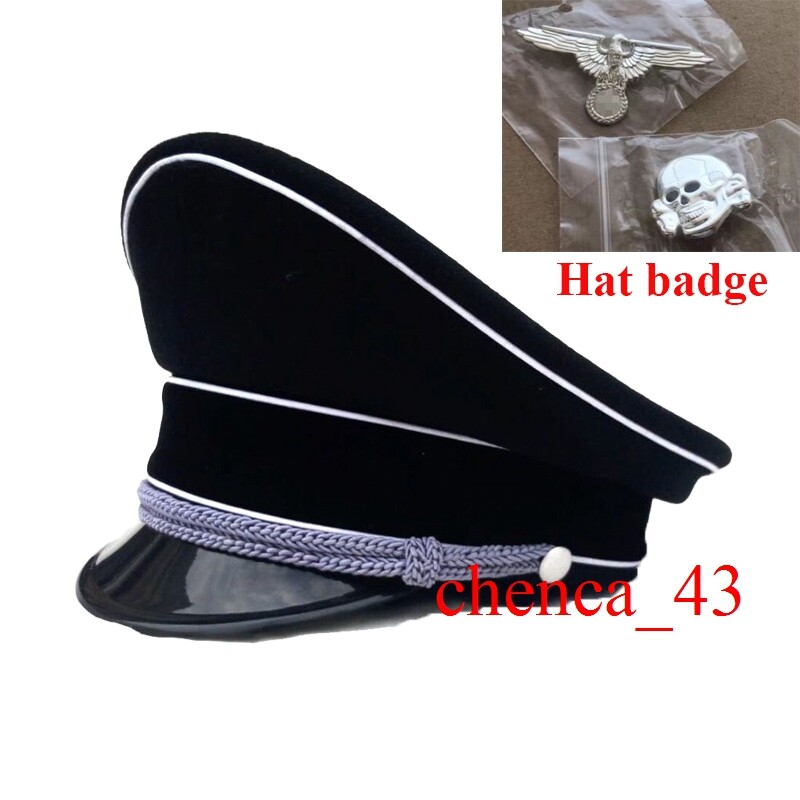 WW2 WWII German Army Elite Officer Woolen Big Brim Hat Military Cap ...