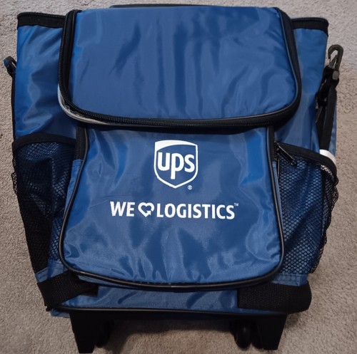 UPS United Parcel Service Soft Rolling Cooler Collapsible W Tug Handle ...