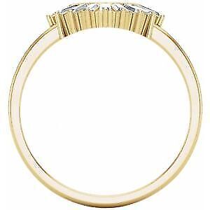 10K Yellow Gold 1/4Ct Lab-Grown Diamond Contour Band Ring Size7 Gift 2 ...