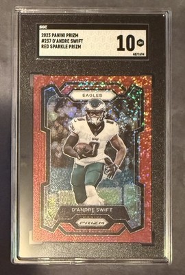 2023 Panini Prizm Red Sparkle Prizm #237 D'Andre Swift SGC 10 Gem Mint ...