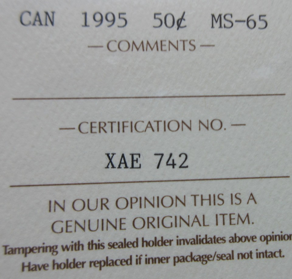 1995 Canada Half Dollar Coin ICCS MS-65 Fifty Cents Certified MS 65 | eBay