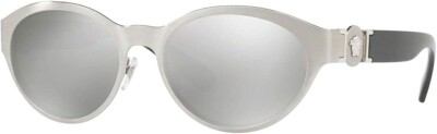 Versace Sunglasses VE2179 1266/6G Brushed Chrome Frame Gray Lens 55mm ...