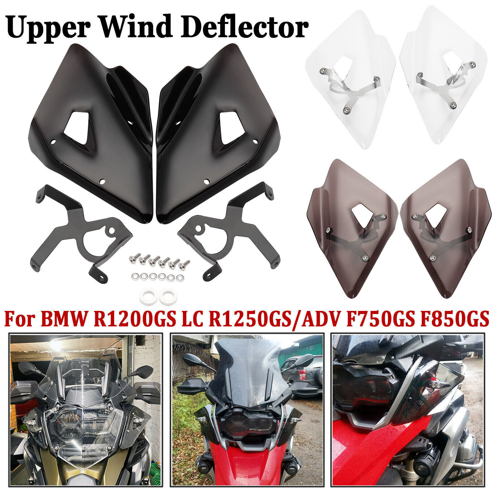 Side Wind Deflector Fairing Windshield For BMW R1200GS R1250GS F750GS ...
