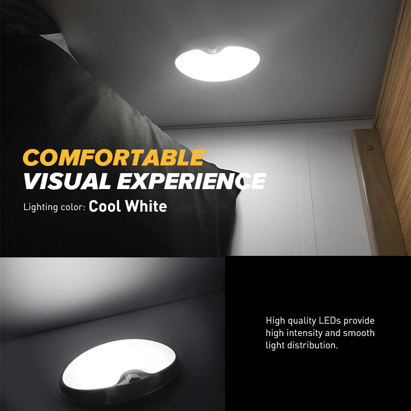 2X 12V LED RV Ceiling Light Ultra Thin Pancake Dome for Camper Trailer ...