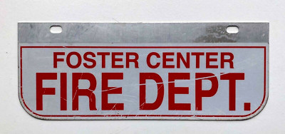 Foster Center Rhode Island Fire Department License Plate Topper ...