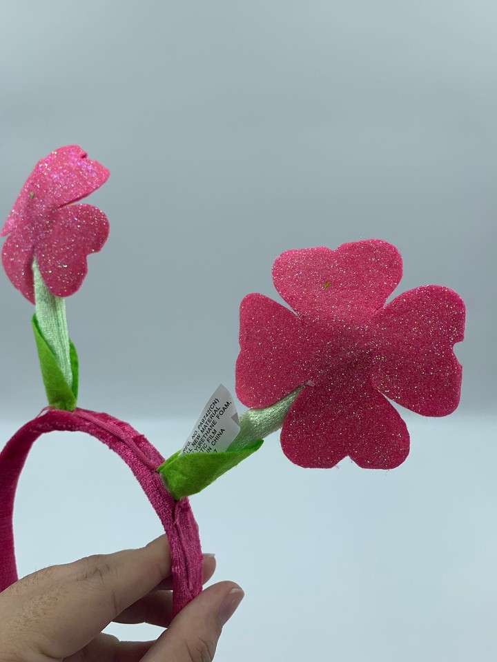 Hot Pink Glitter Flower Bopper Headband Cute Headband for girls ...