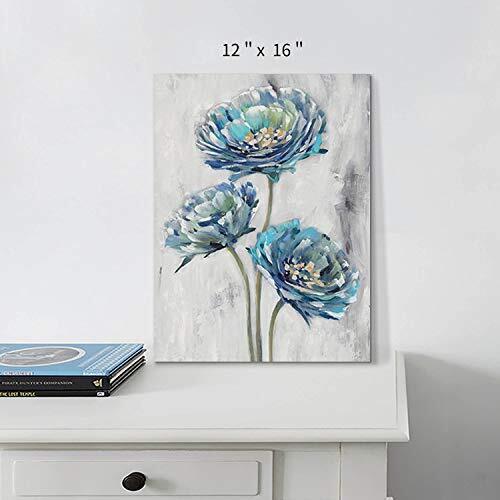 Abstract Floral Canvas Wall Art: Blossom 16"x12"x1 panel Blue Floral ...