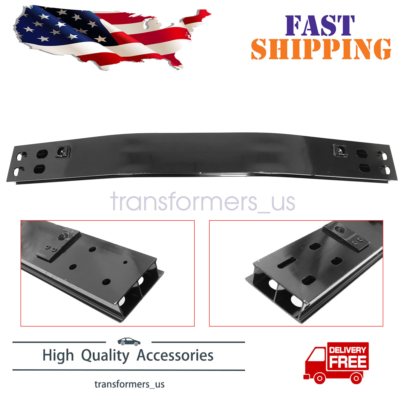 Front bumper reinforcement impact crossmember bar rebar Fits 2015-21 ...