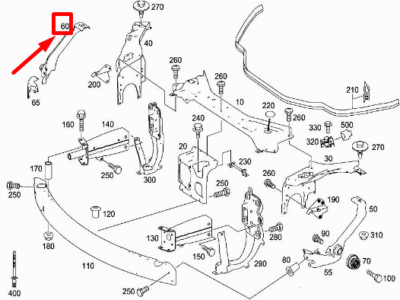 MERCEDES-BENZ CLS C219 FRONT BUMPER RADIATOR SUPPORT A2196200218 NO ...