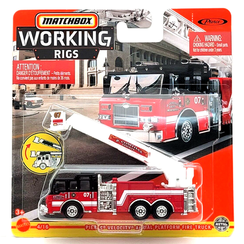 2021 MATCHBOX - WORKING RIGS - PIERCE VELOCITY AERIAL PLATFORM FIRE ...