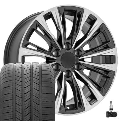 20 Inch Gunmetal 84638161 Rims & Goodyear Tires Fit Escalade Sierra ...