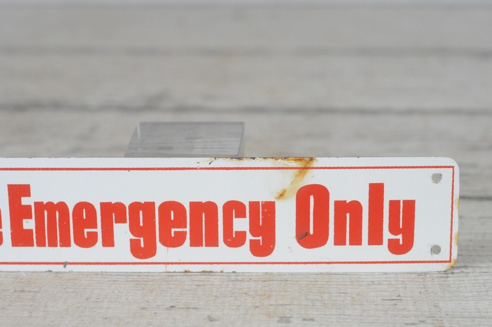 Vintage Fire Emergency Only Sign One Sided Metal Fire Sign | eBay