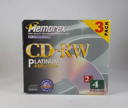 3-Pack Of Memorex CD-RW 650MB 74 Min Professional Rewritable Compact ...