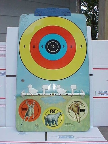 Vintage Marx Tin Dart Target land Game Board, Shooting Gallery Ducks ...
