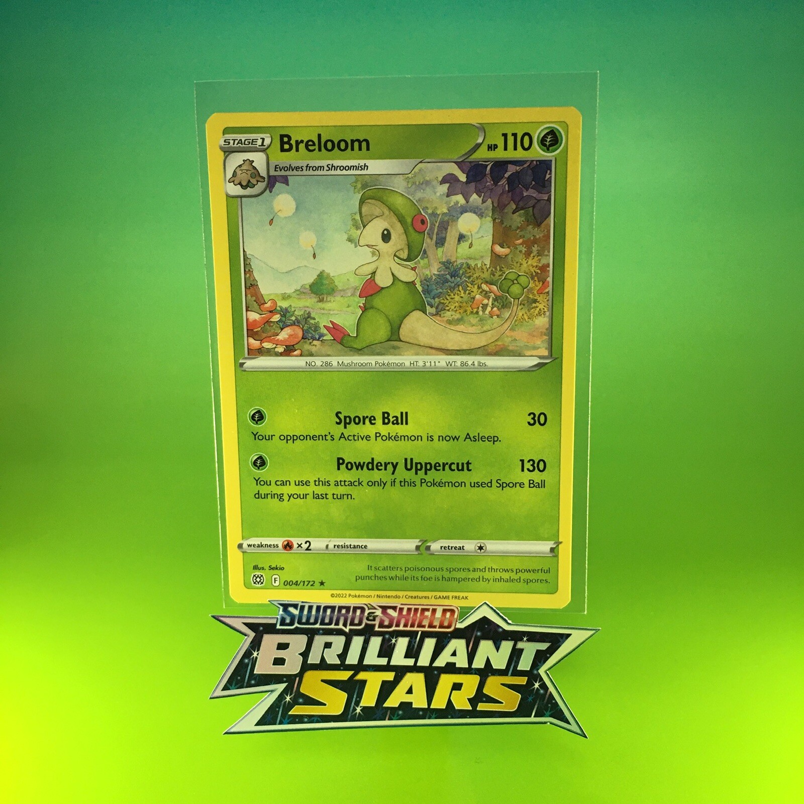 Breloom 004/172 Brilliant Stars Pokemon TCG Card Mint/NM Pack Fresh New ...