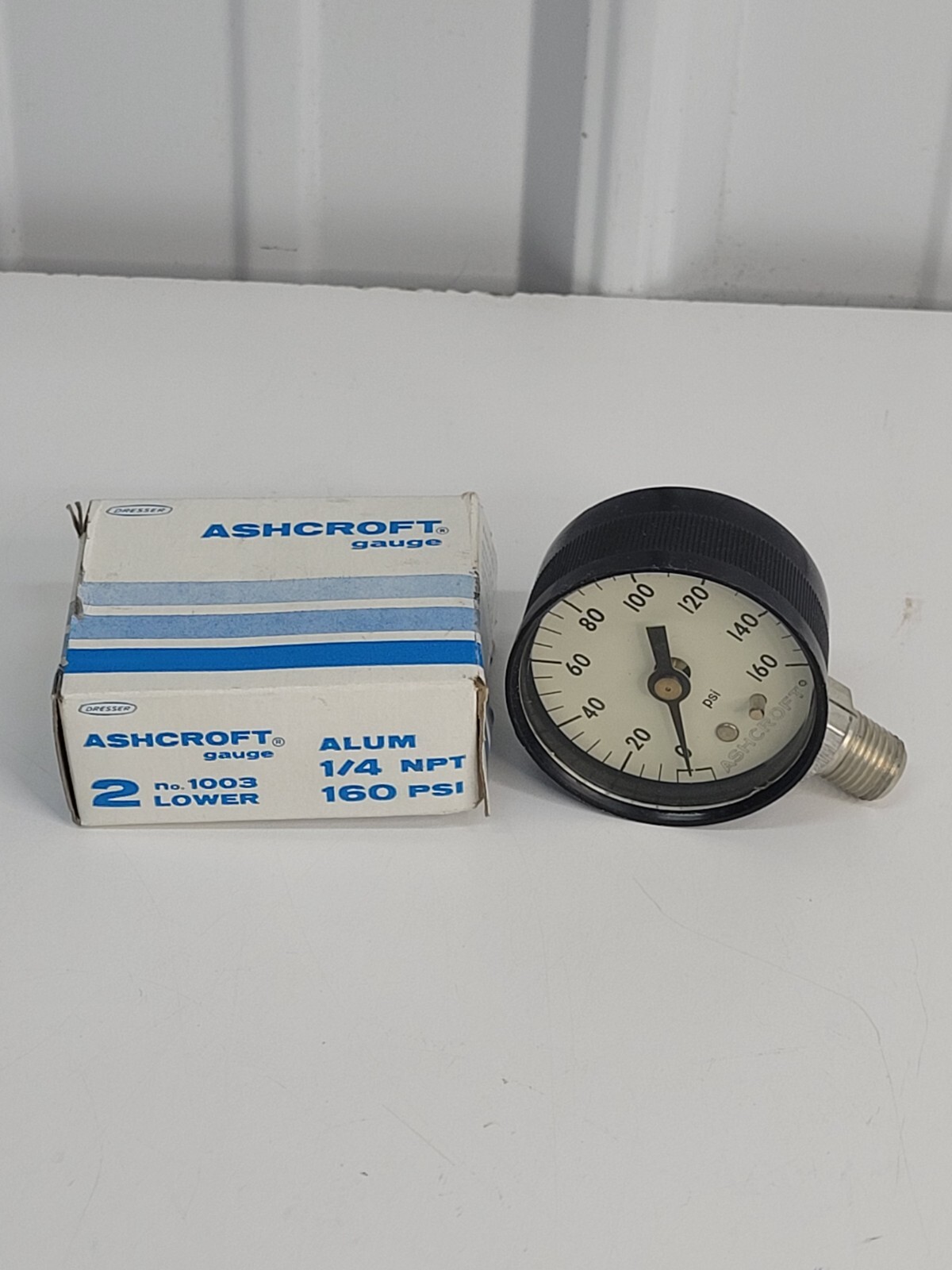 ASHCROFT 2" No. 1003 LOWER 0-160 PSI GAUGE, BRASS 1/4" NPT NEW IN BOX ...