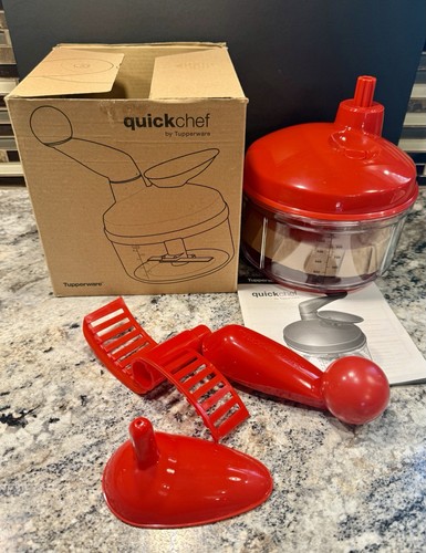 Quick Chef by Tupperware Red Chili Manual Food Processor Chopper Mixer ...