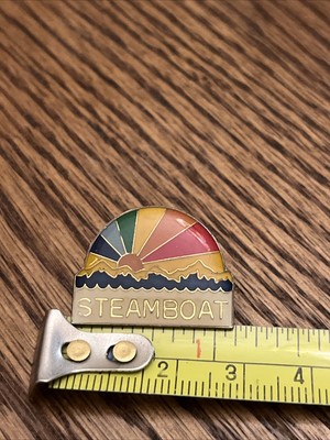 STEAMBOAT Springs Ski Pin Badge COLORADO Resort Travel Rainbow Souvenir ...