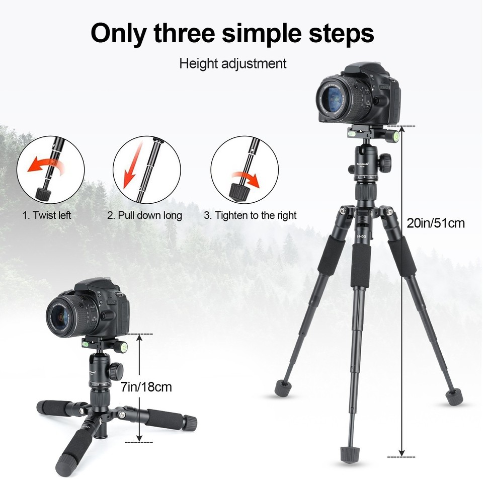 Camera Mini Tripod Compact Tabletop Tripod with 360° Ball Head for ...