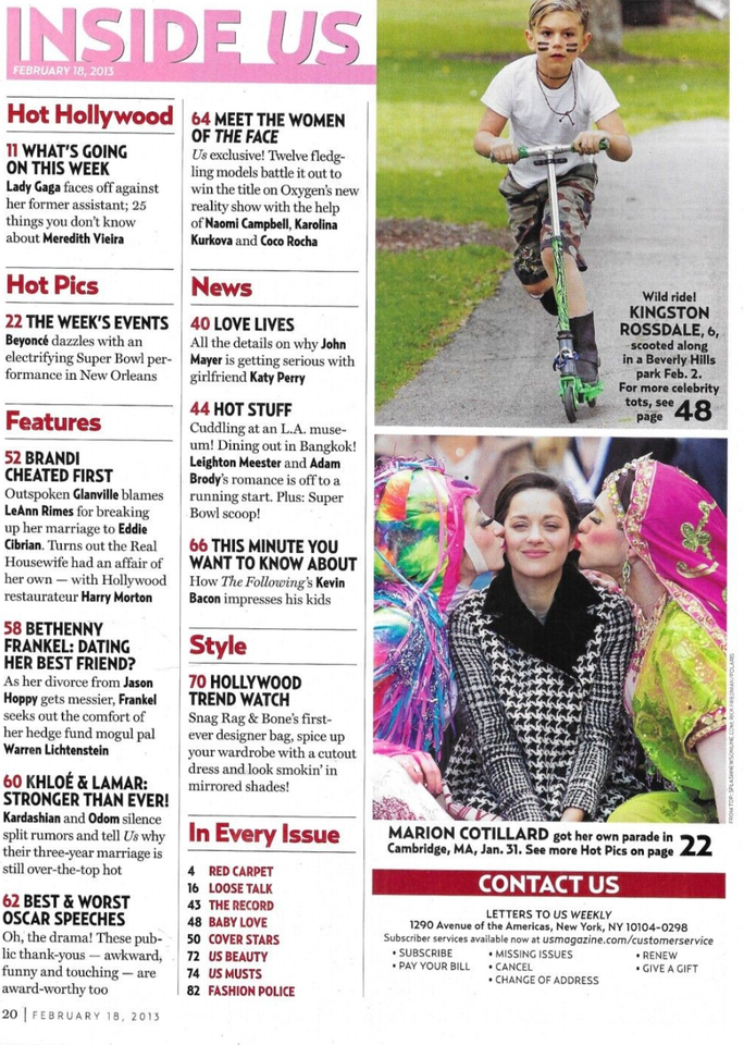 Us Weekly Magazine LeAnn Rimes Brandi Glanville Beyonce Khloe ...