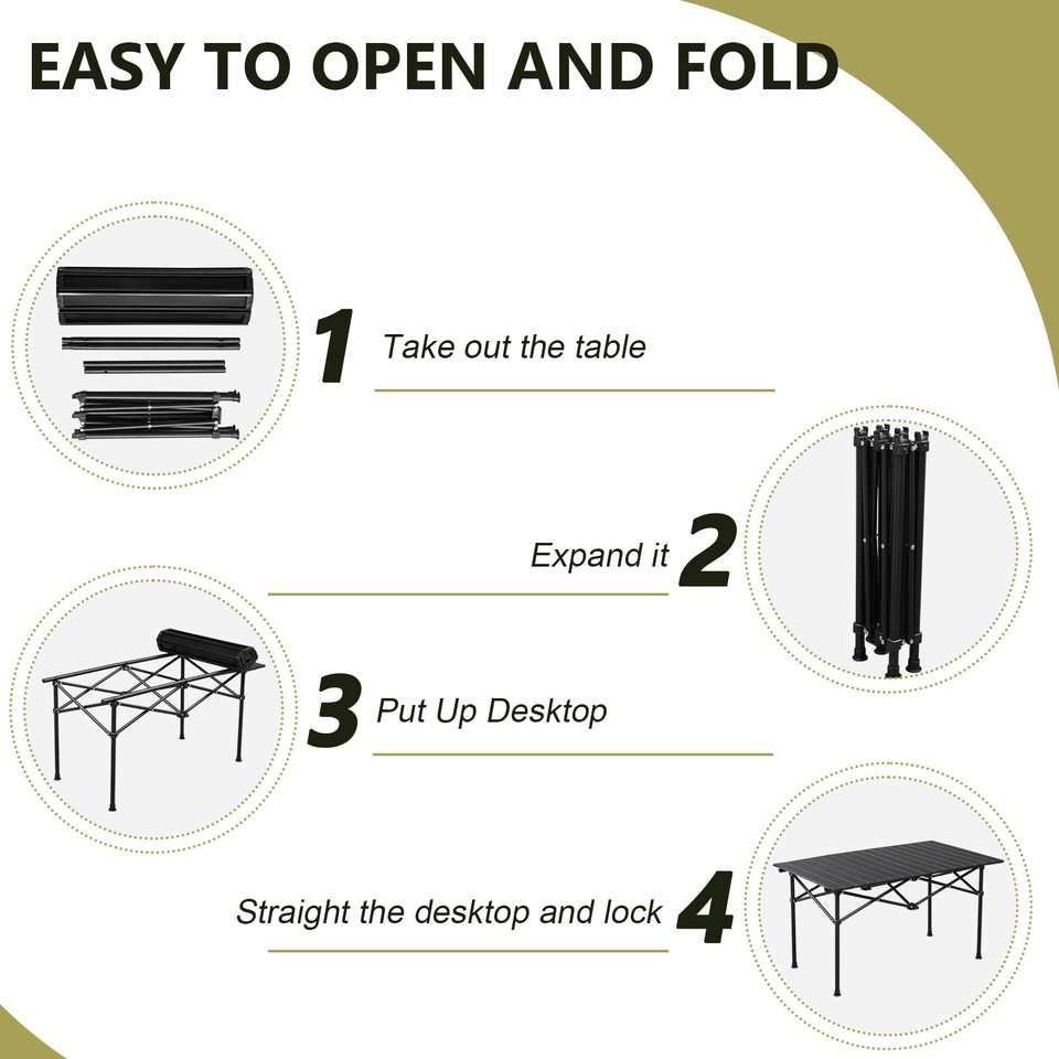 Lightweight Outdoor Camp Roll up Side Table for Travel Hiking Backyard ...