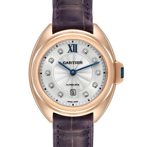 Cartier Cle Rose Gold Automatic Diamond Ladies Watch WJCL0031 | eBay