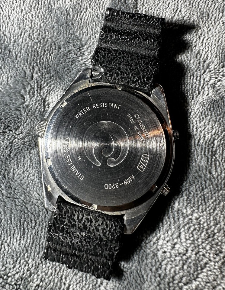 Vintage CASIO Arnie AMW-320 (1374) Men's 47mm Analog Digital Watch SS ...