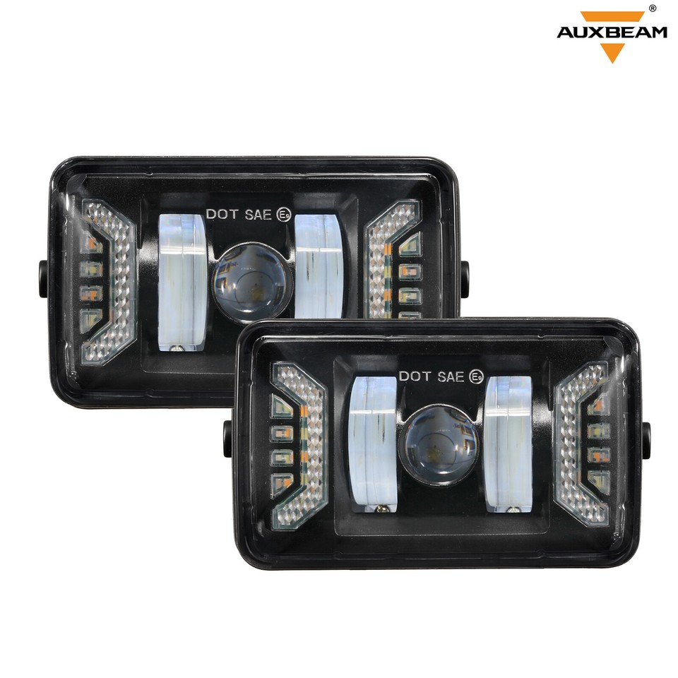 2PCS AUXBEAM DOT LED Fog Light w/ White DRL+Turn Light For Ford F150 ...