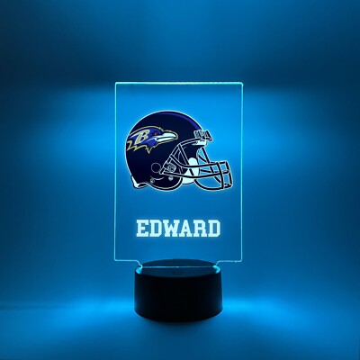 Personalized LED 16 Colors Light Up Stand Baltimore Ravens Football w ...