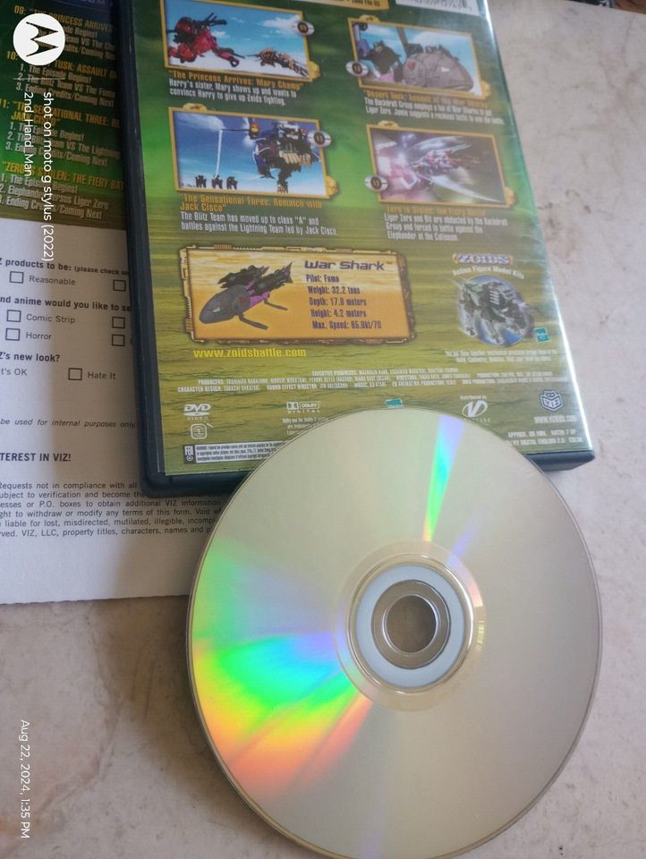 2002 ZOIDS THE COLISEUM BATTLE DVD W/INSERTS | eBay