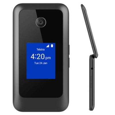 TELSTRA ZTE FLIP 4 BLACK 4G 4GX BLUE TICK SENIORS BIG BUTTON RURAL ...