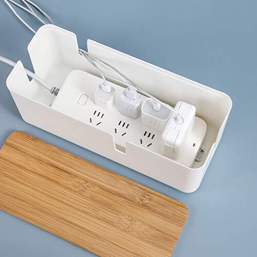 Small Cable Management Box With Bamboo Lid For Extension Cord Power ...